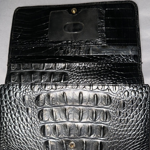 Brahmin | Bags | Brahmin Authentic Gray Crocodile Leather Wallet Card ...